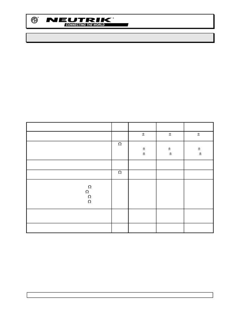 Neutrik NTM4 Transformer B | PDF