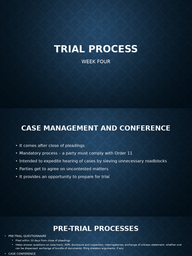 Week Three Trial Process | PDF | Discovery (Law) | Lawsuit