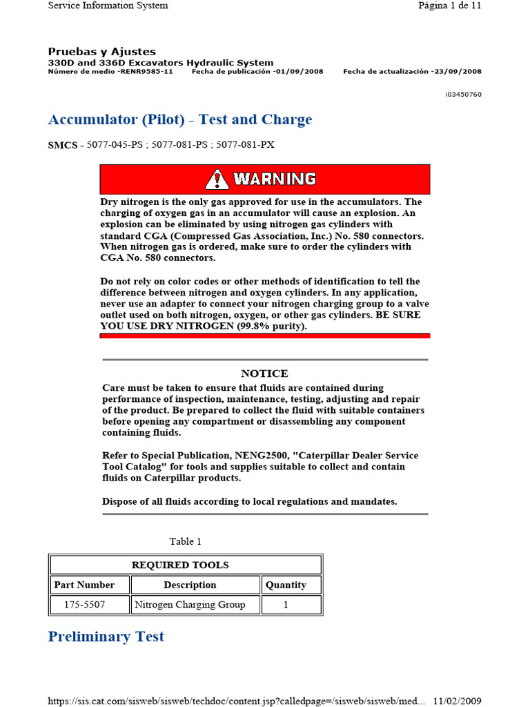 Accumulator (Pilot) - Test and Charge | PDF | Valve | Pressure