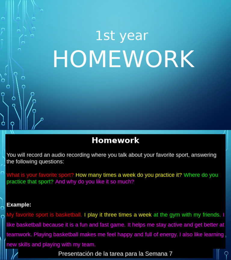 Homework: 1st Year | PDF