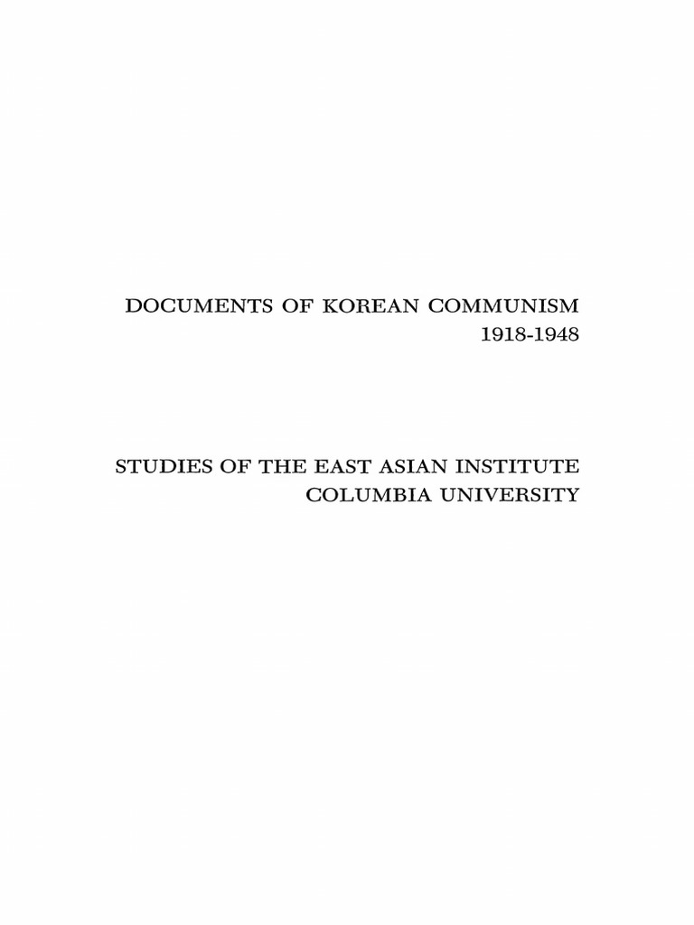 Korean Communist Movement Documents | PDF | Communist International ...