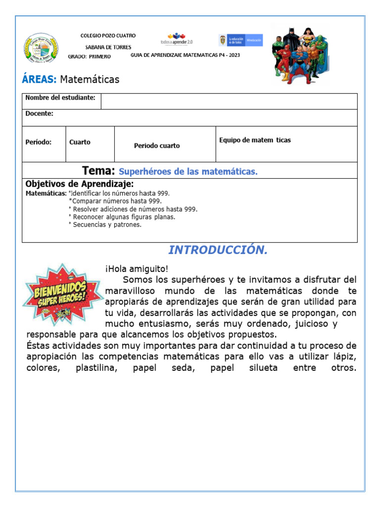 Matemáticas: Cuarto Período Escolar | PDF | Matemáticas