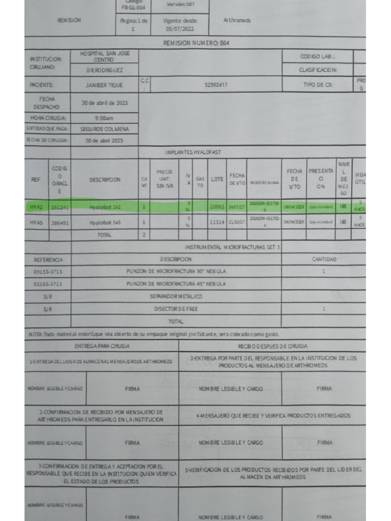 Remision Jannier Tique | PDF