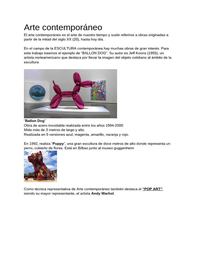 Arte Contemporáneo | PDF