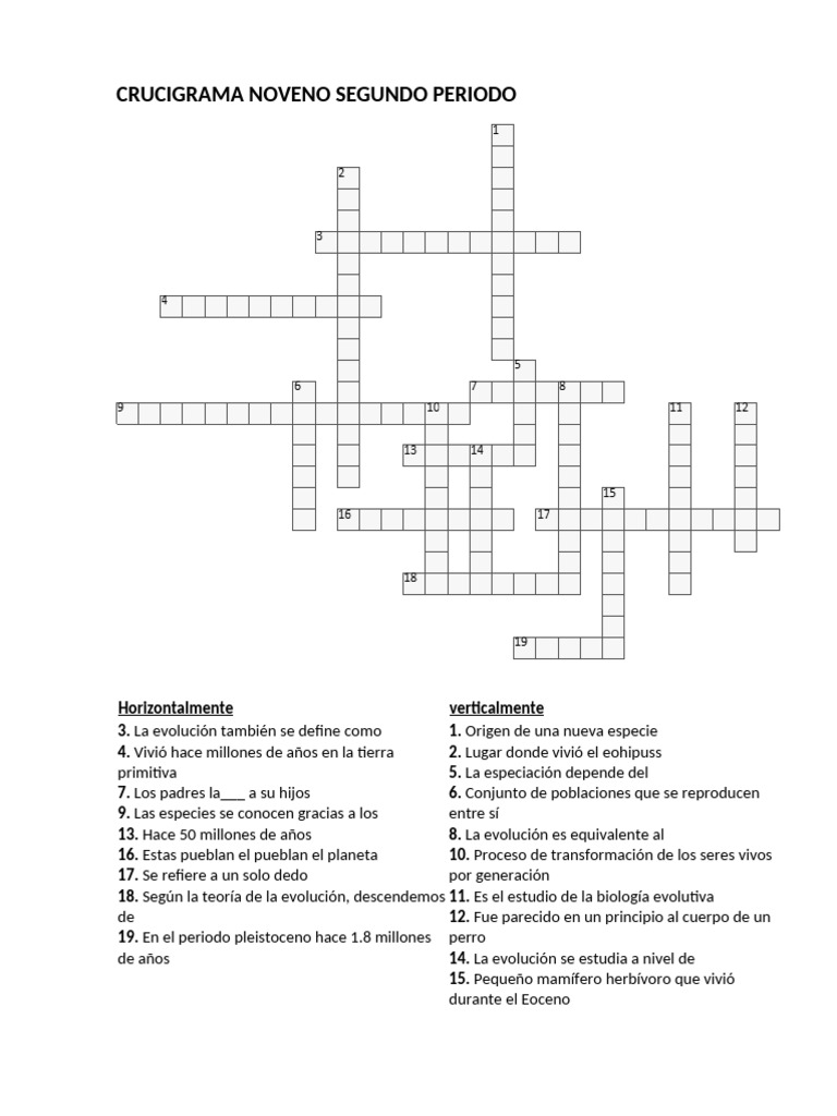 Crucigrama Sin Resolver | PDF