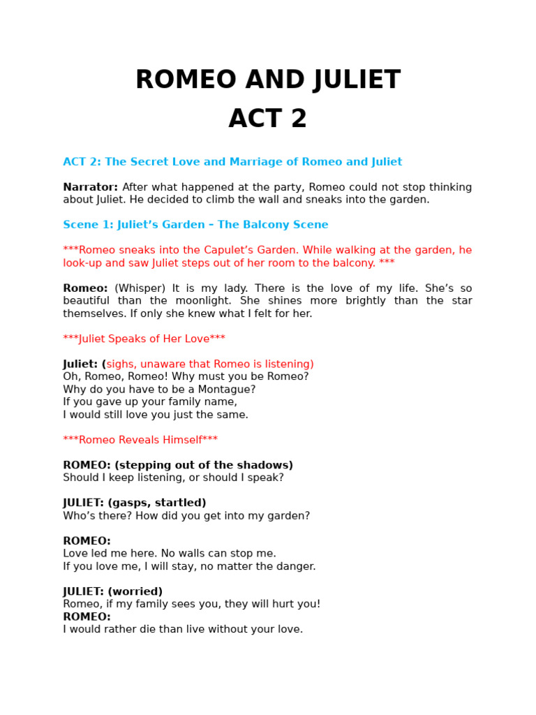 ROMEO-AND-JULIET-ACT-2-and-ACT-3-FINAL-SCRIPT (1) | PDF | Characters In ...