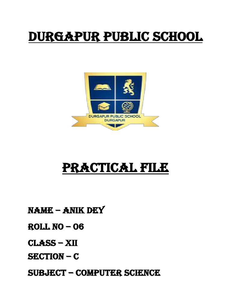 COMPUTER SCIENCE PRACTICAL FILE | PDF