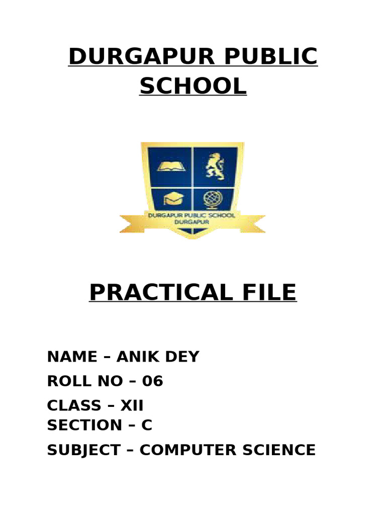 Computer Science Practical File | PDF