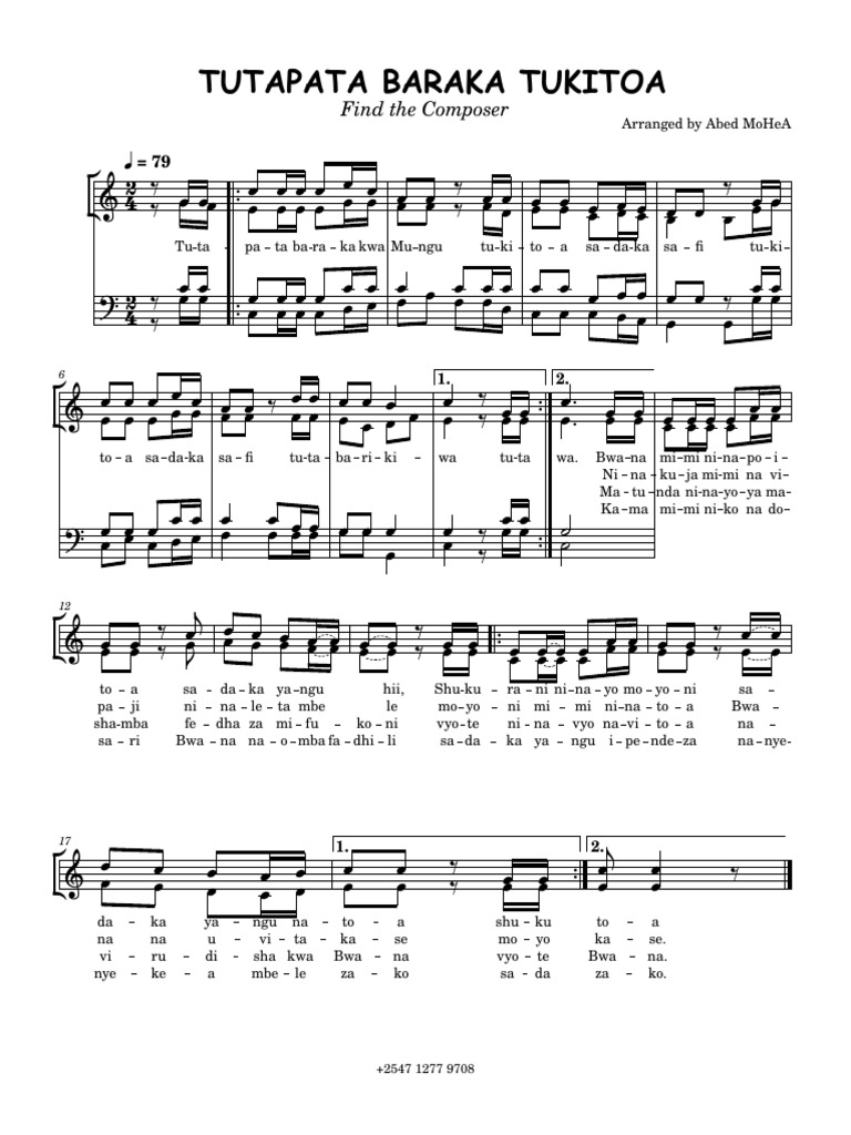 Tutapata Baraka Tukitoa Zoomed | PDF