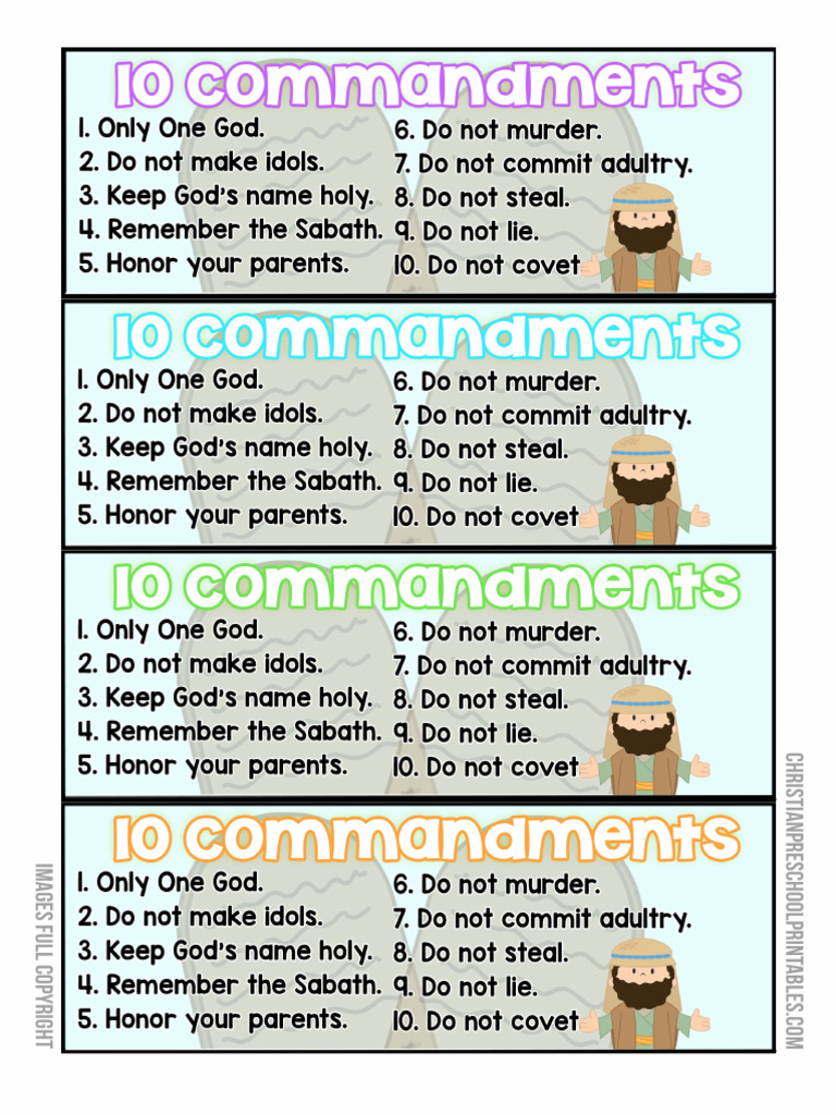 Ten Commandment Bookmarks | PDF
