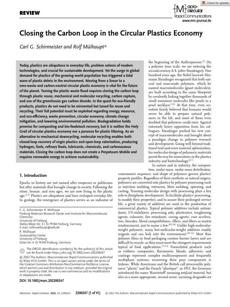 Closing carbon loop on circular economy | PDF | Plastic | Recycling