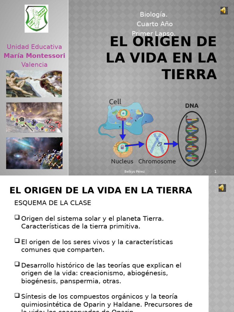 Origen de la Vida en la Tierra: Teorías y Evolución | PDF | Biología ...