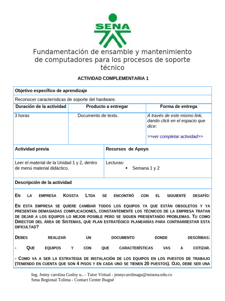 Actividad Complementaria 1 | PDF | Aprendizaje | Informática