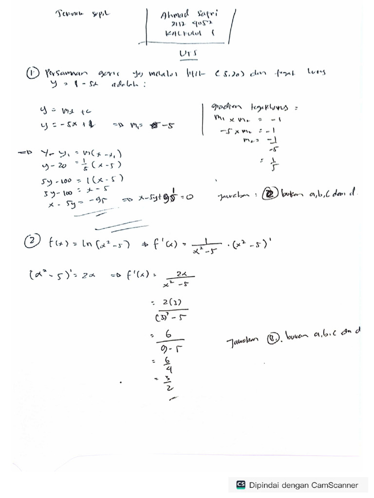 Uts Kalkulus 1 | PDF