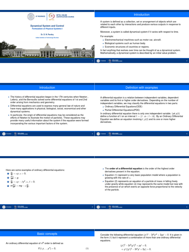 Non Linear Dynamics Nptel | PDF | Nonlinear System | Equations