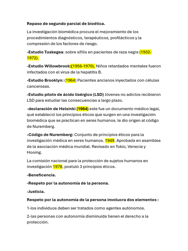 Repaso de Bioetica | PDF | Bioética | Transplante de organo