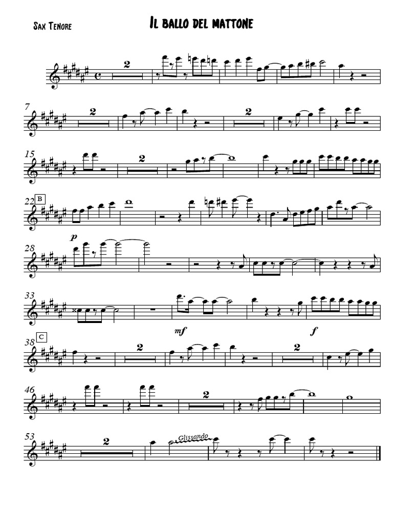 Il Ballo Del Mattone - Sax Tenore | PDF