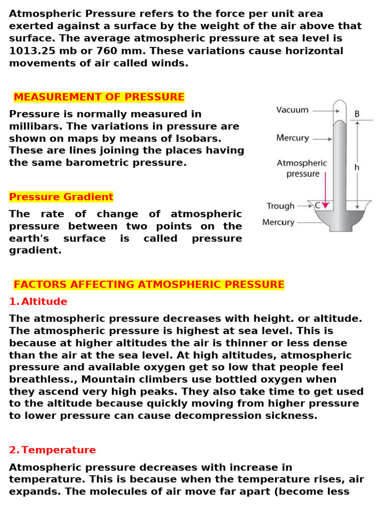 Understanding Atmospheric Pressure and Winds | PDF | Wound | Atmosphere ...