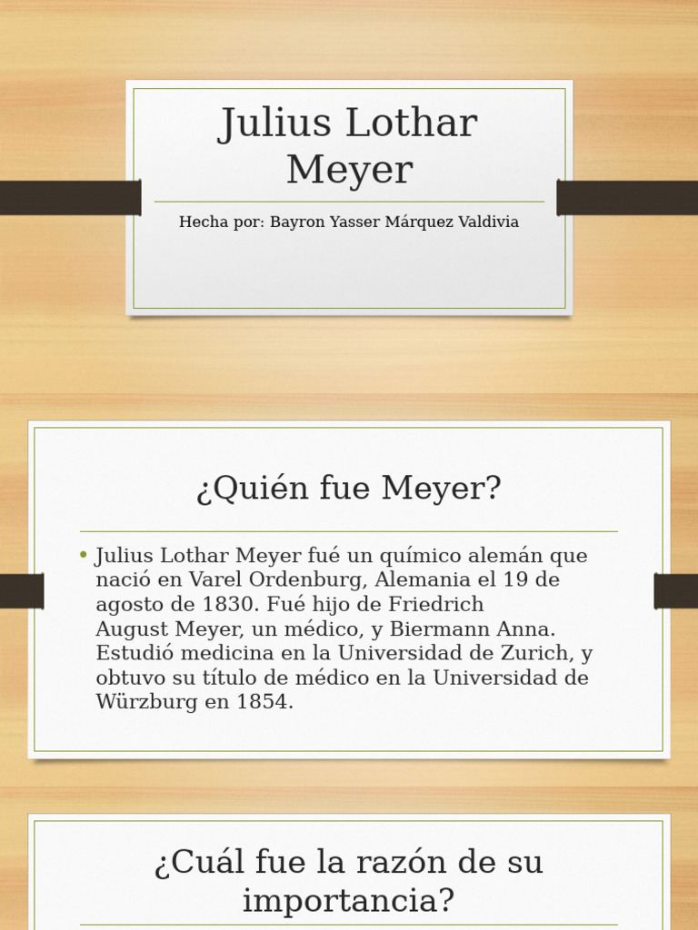 Aportaciones de Lothar Meyer a la química | PDF