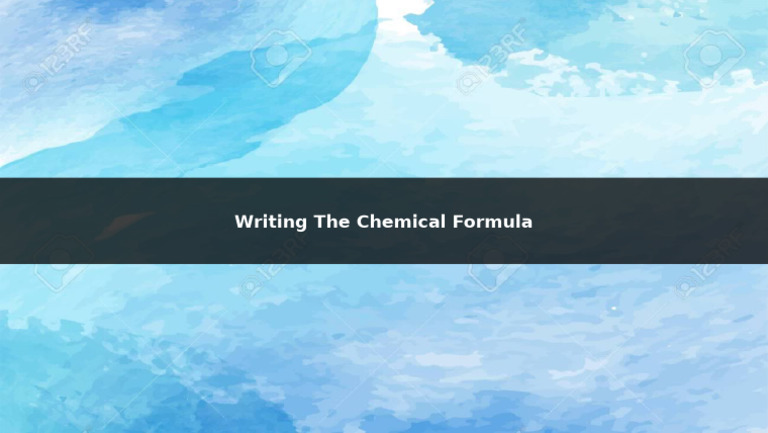 Writing Chemical Formula | PDF