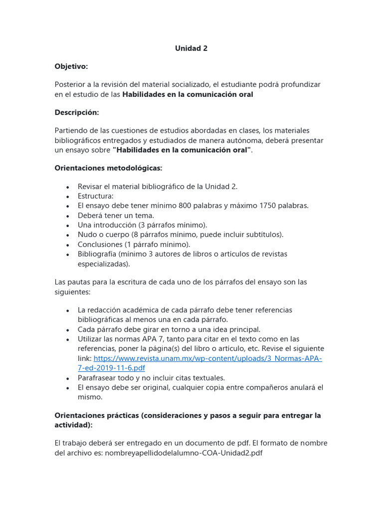 Unidad 2 Ensayo | PDF