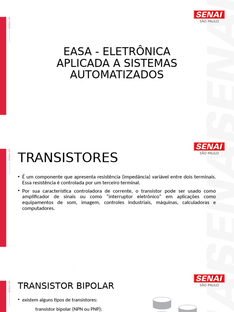 Tipos de Transistores e Funcionamento | PDF | Rede elétrica | Transistor