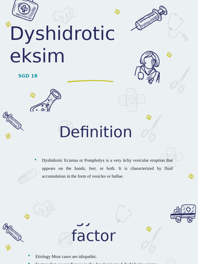Dyshidrotic Eczema: Tapioca Vesicles | PDF