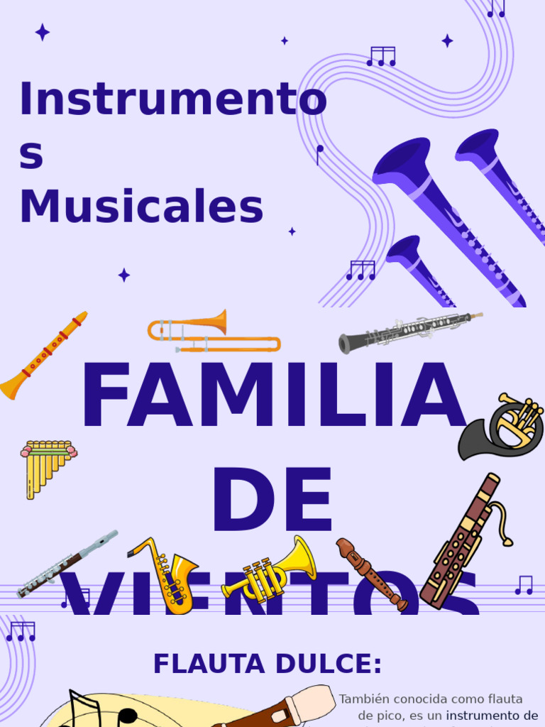 Instrumentos Musicales: Viento, Cuerda y Percusión | PDF | Instrumentos ...