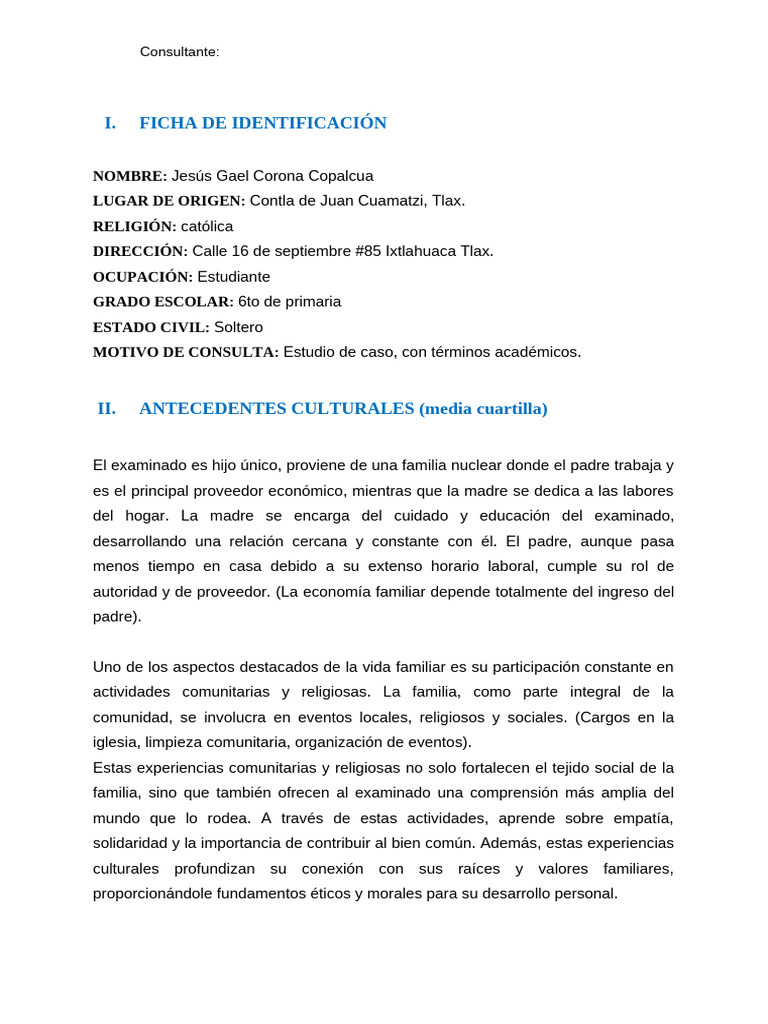 Estudio de Caso: Jesús Gael Corona | PDF | Pensamiento | Ansiedad