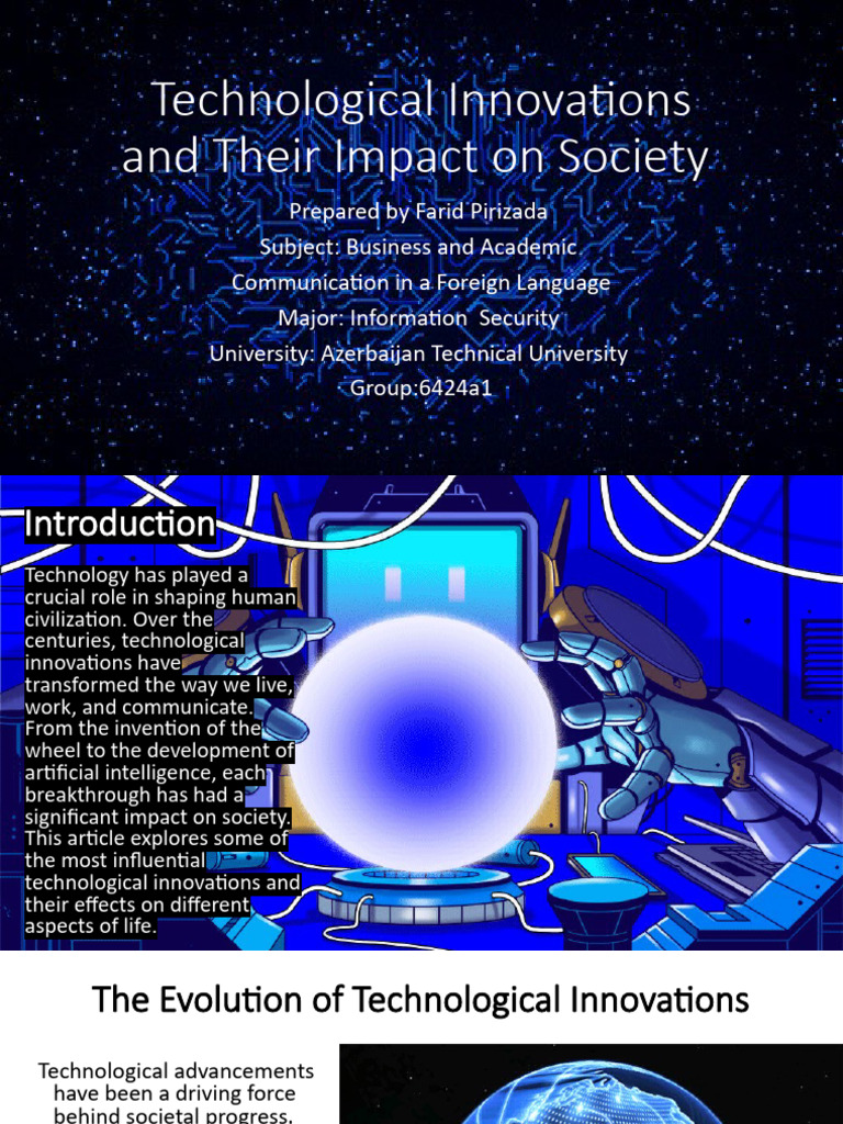Technological Innovations and Their Impact on Society | PDF ...