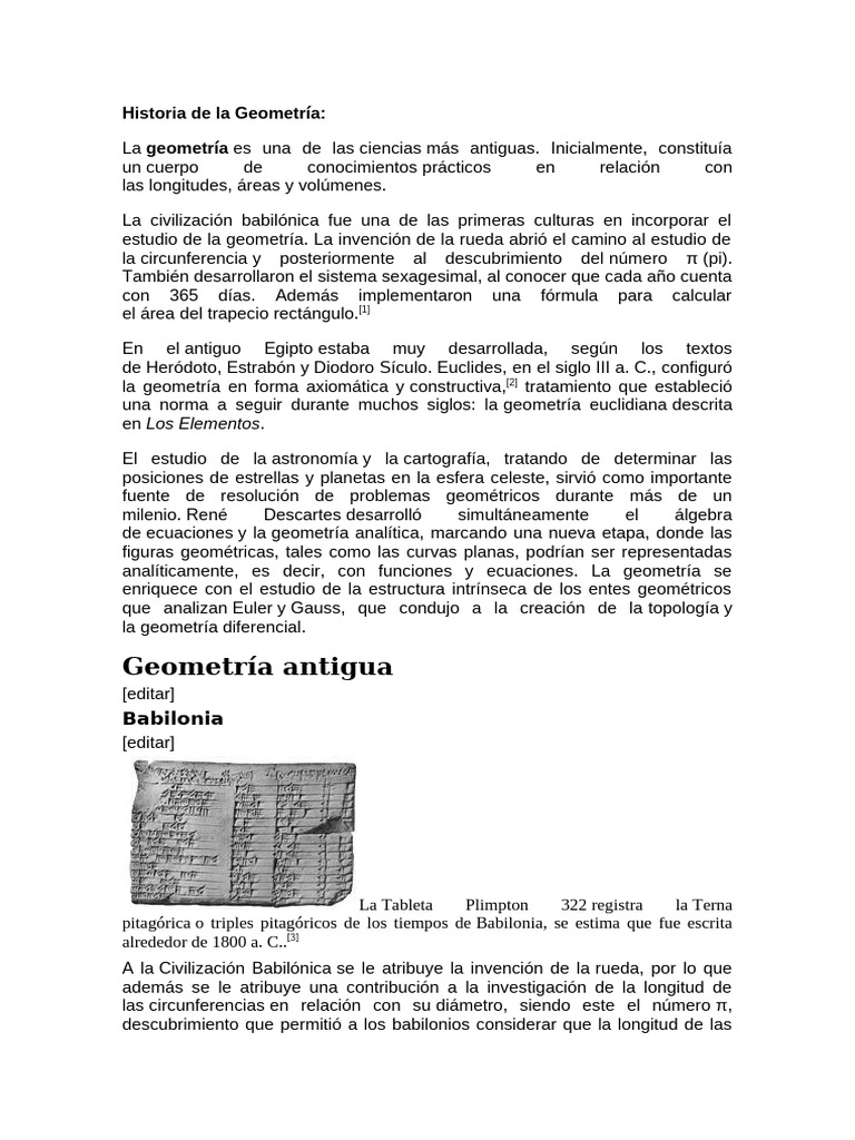 Historia de La Geometría | PDF | Geometría | Matemáticas