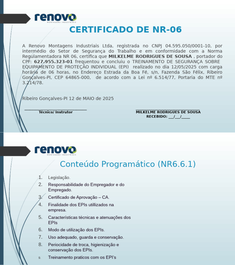 Certificado Nr 06 - Leandro | PDF