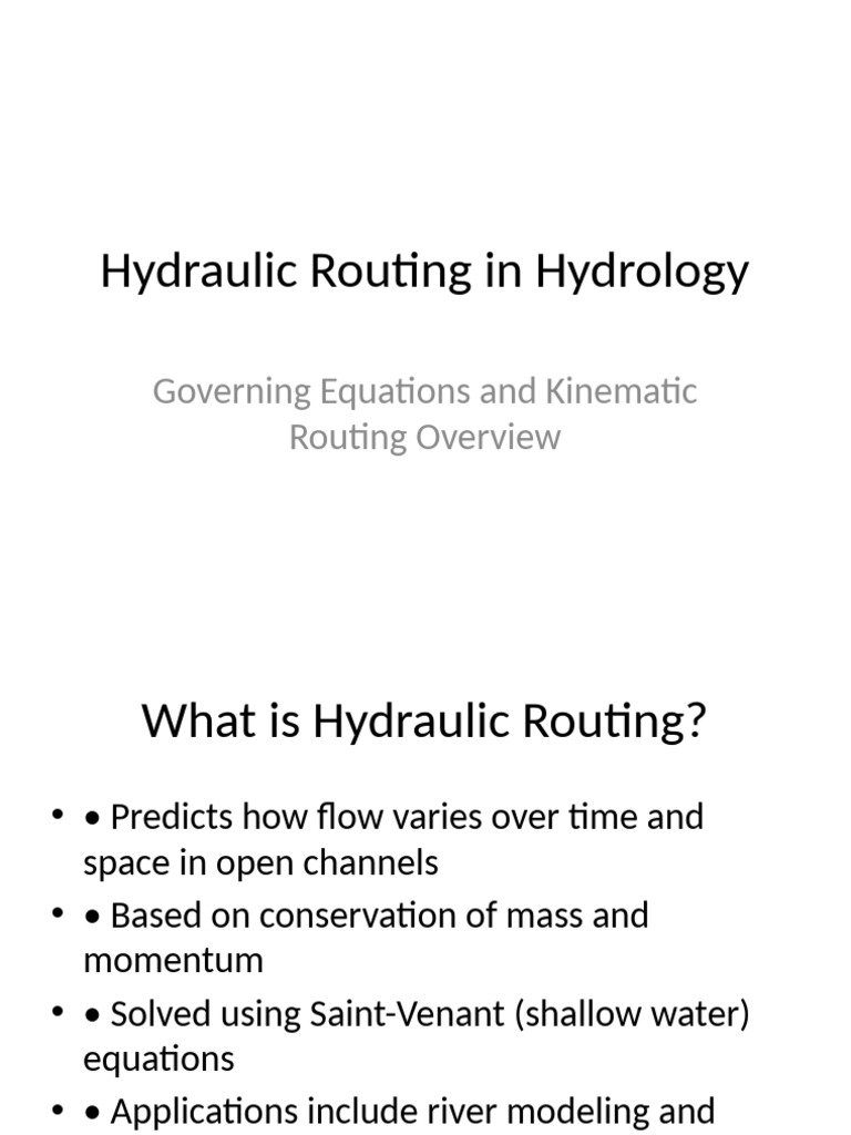 Hydraulic Routing Presentation With Solutions | PDF