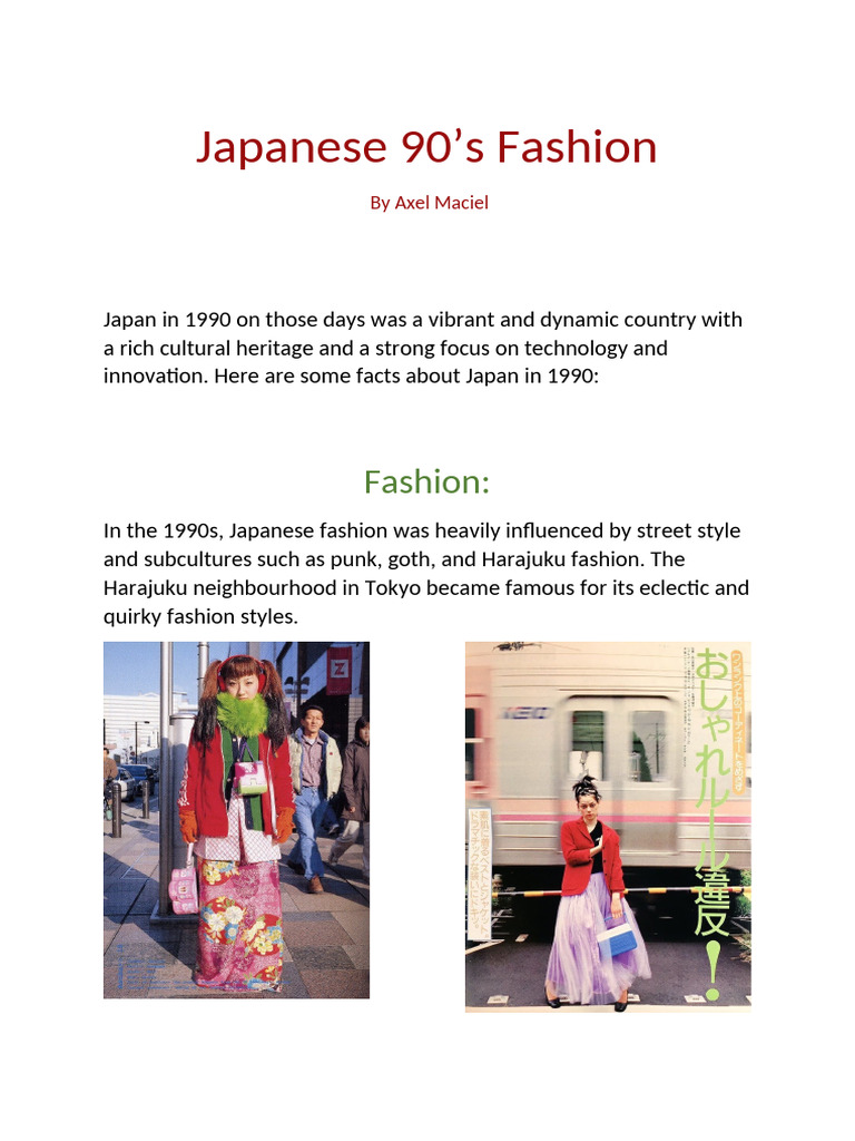 Japanese 90's Fashion Trends | PDF | Japanese Cuisine | Foods