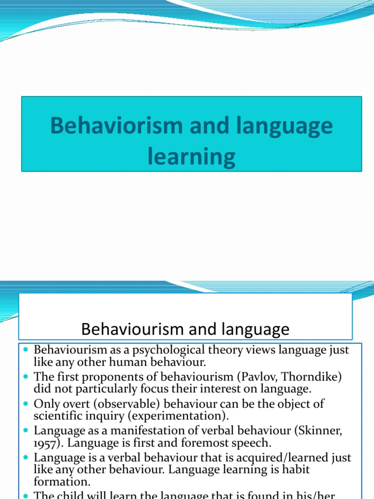 Behaviorism and Language Learning | Download Free PDF | Behaviorism ...