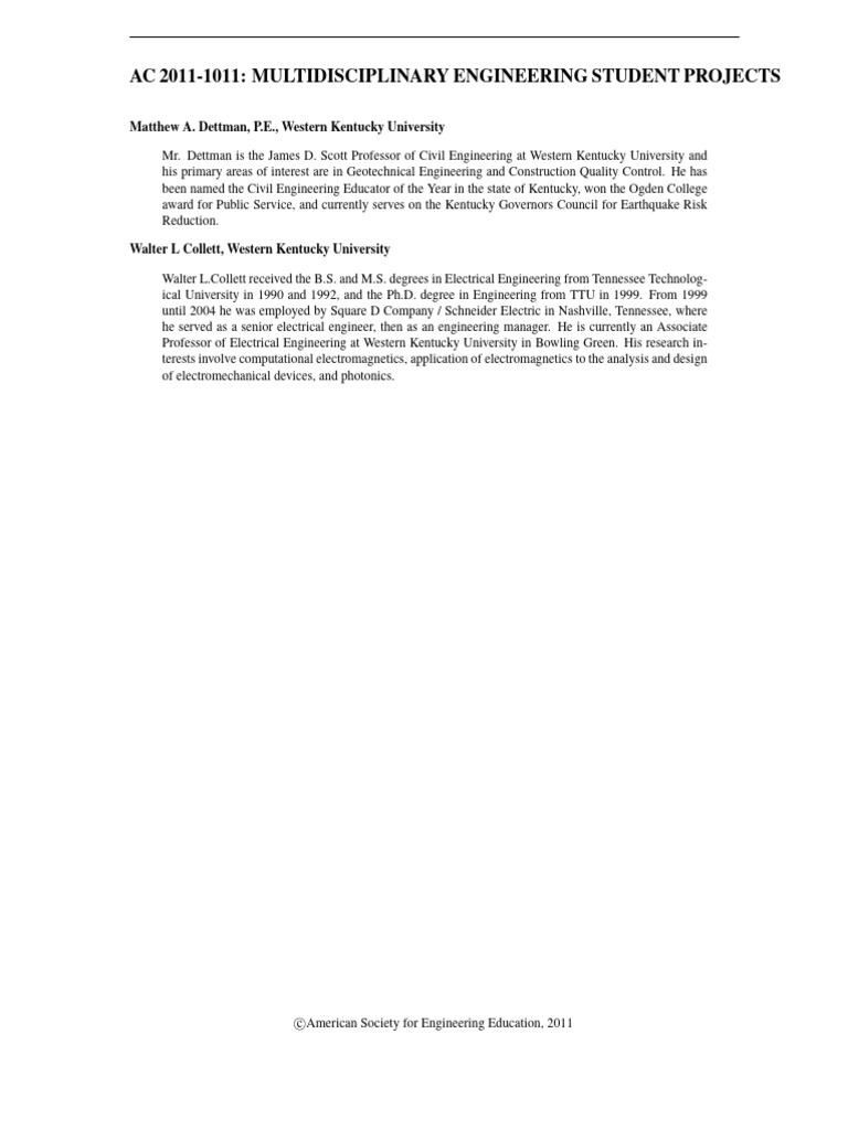 Multidisciplinary Engineering Student Projects | PDF | Engineering | Electrical Engineering