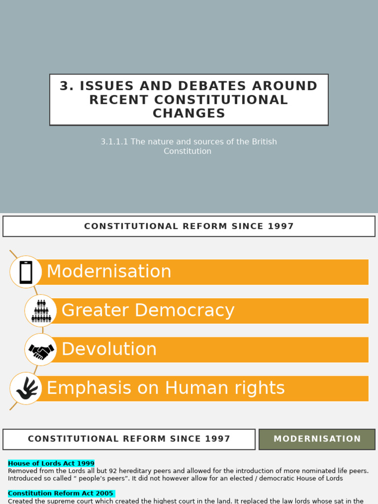 Issues and Debates Around Recent Constitutional Changes | PDF | House ...