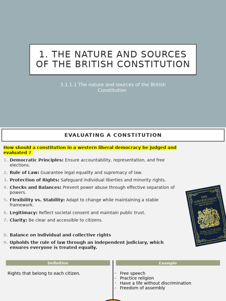 The Nature and Sources of The British Constitution | PDF | Common Law | Constitution Of The ...