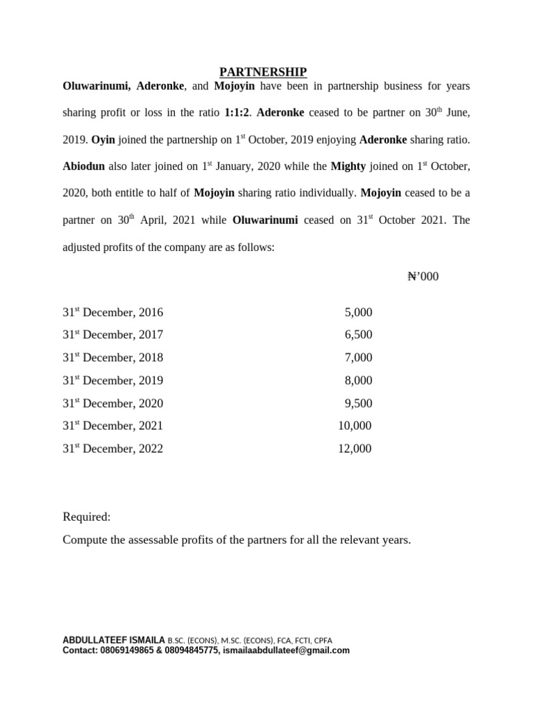 Partnership Question Old and New Law | PDF | Partnership | Public Finance