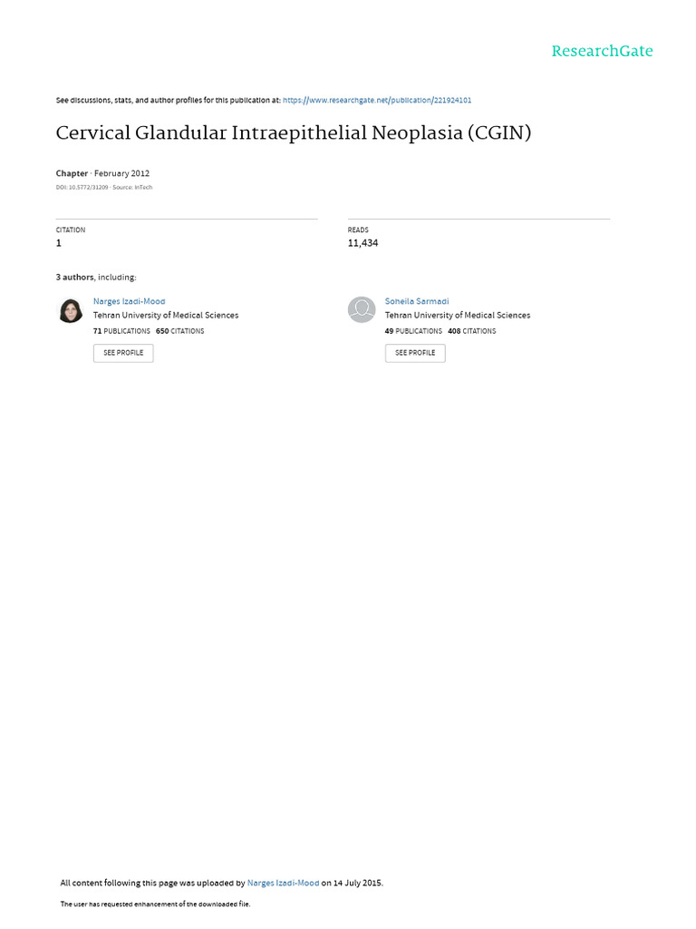Adeno Microinvasão | PDF | Cervical Cancer | Epithelium