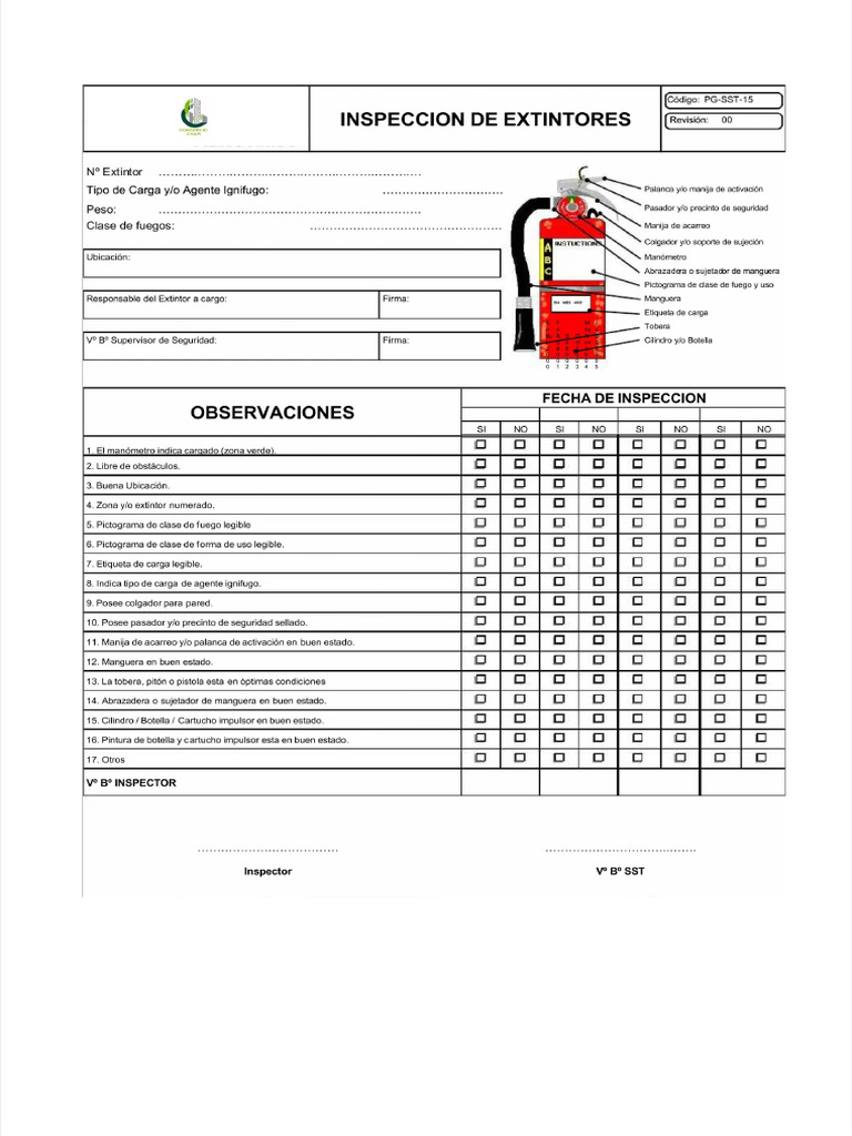 Inspeccion de Extintores | PDF