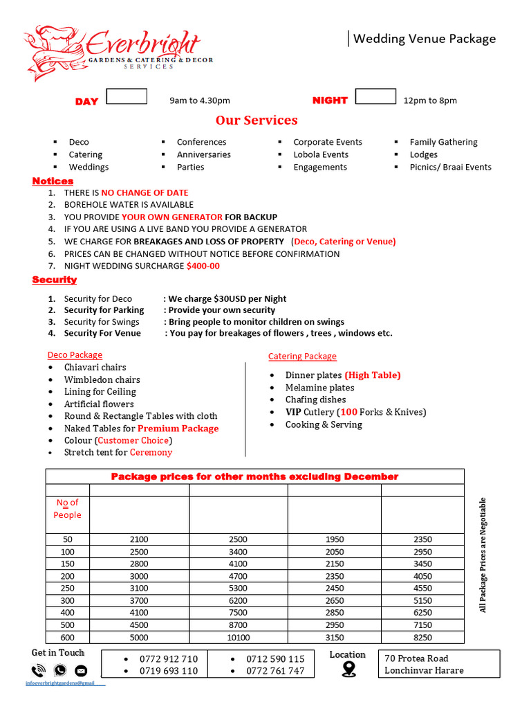 2025 Wedding Package | PDF