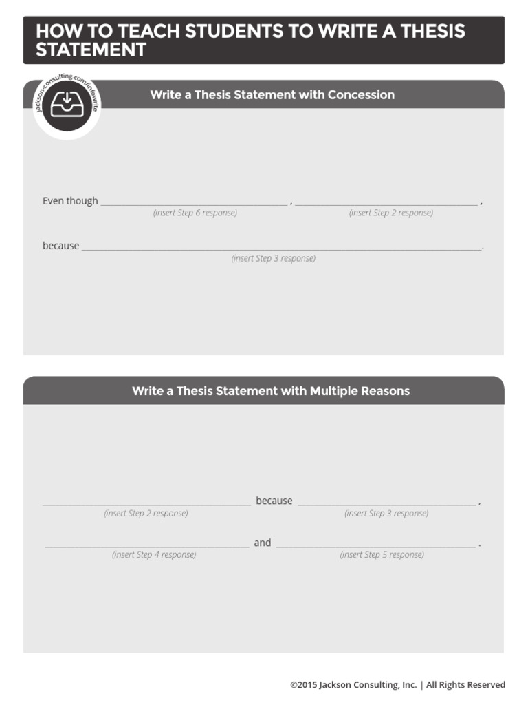 Write A Thesis Statement With Concession Multiple Reasons | PDF