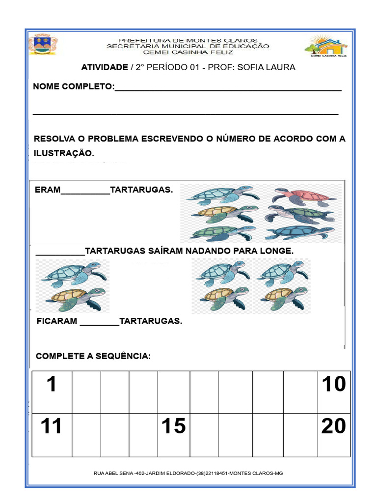 ATIVIDADES 11° E 12° SEMANAS- 2° PERÍODO | PDF