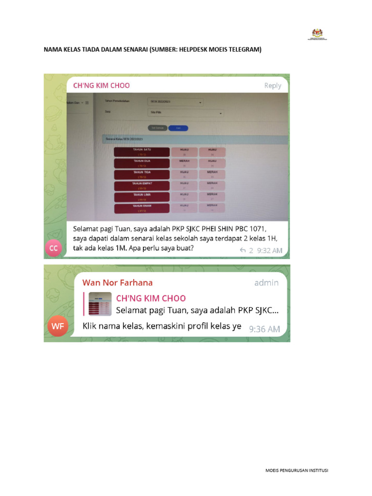 Modul Pengurusan Institusi: Nama Kelas Tiada Dalam Senarai | PDF