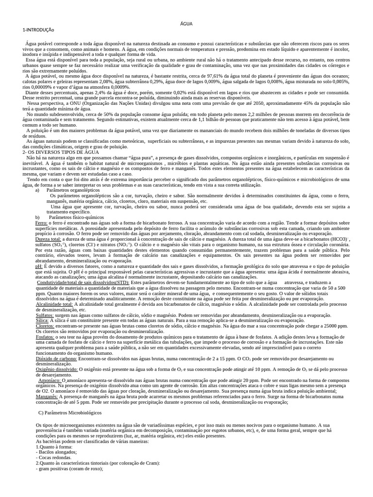 Polígrafo 1 Sobre Águas Alnos-1 | PDF | Água | Tratamento de água