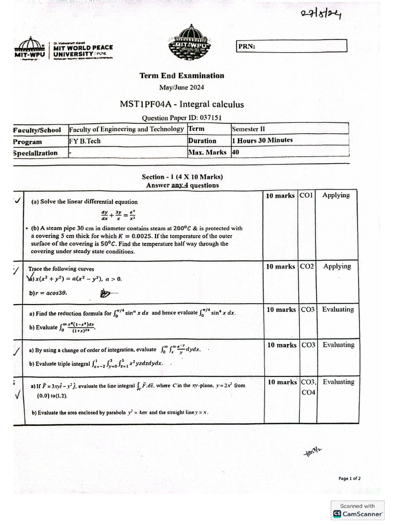Integral Calculas | PDF