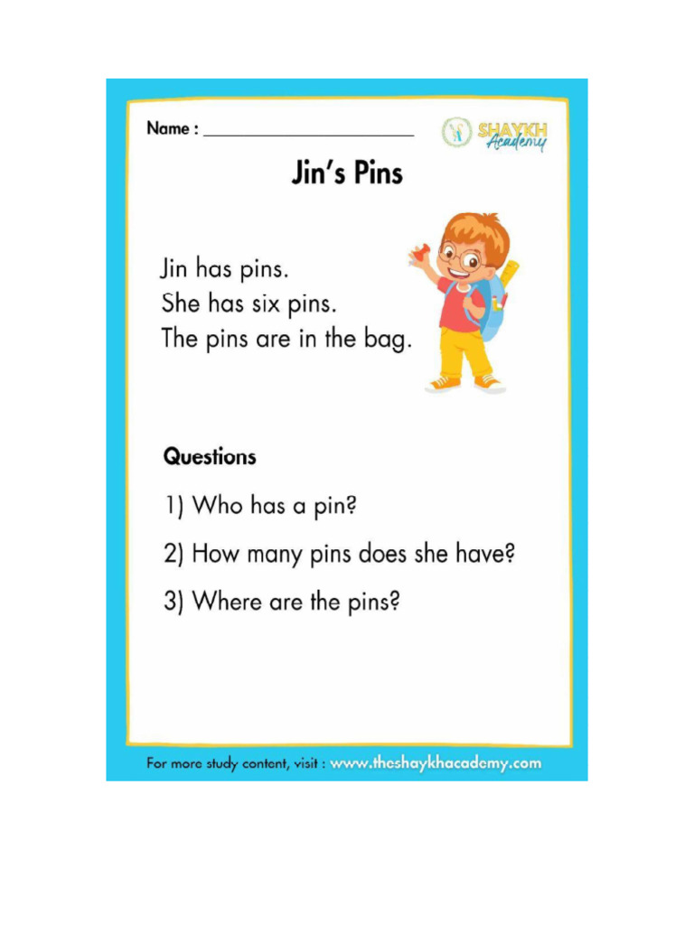 Beginner Reading Comprehension Jin | PDF