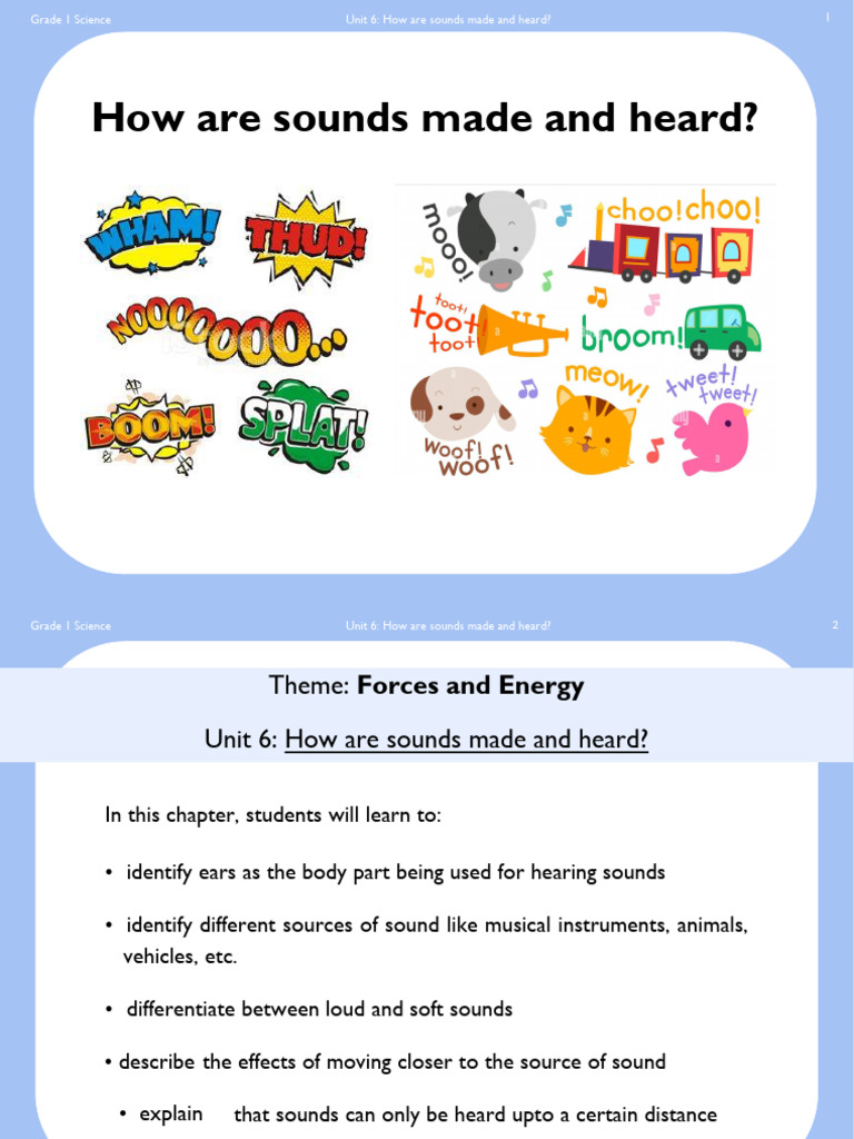 G1 U6 How Are Sounds Made and Heard | PDF | Sound | Hearing