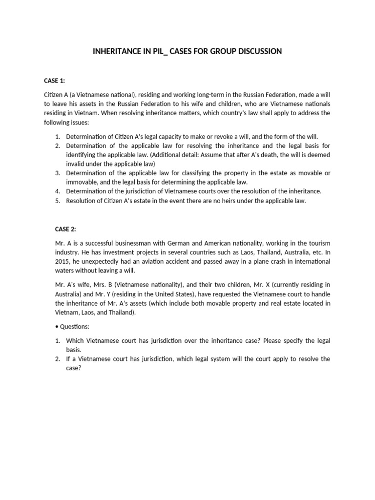 Inheritance in PIL_Cases_2 | PDF